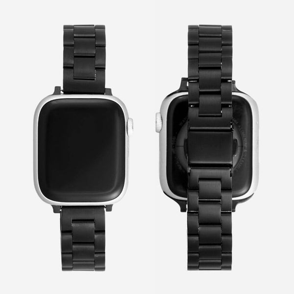 Berlin Stainless Steel Apple Watch Band - Matte Black - The Salty Fox
